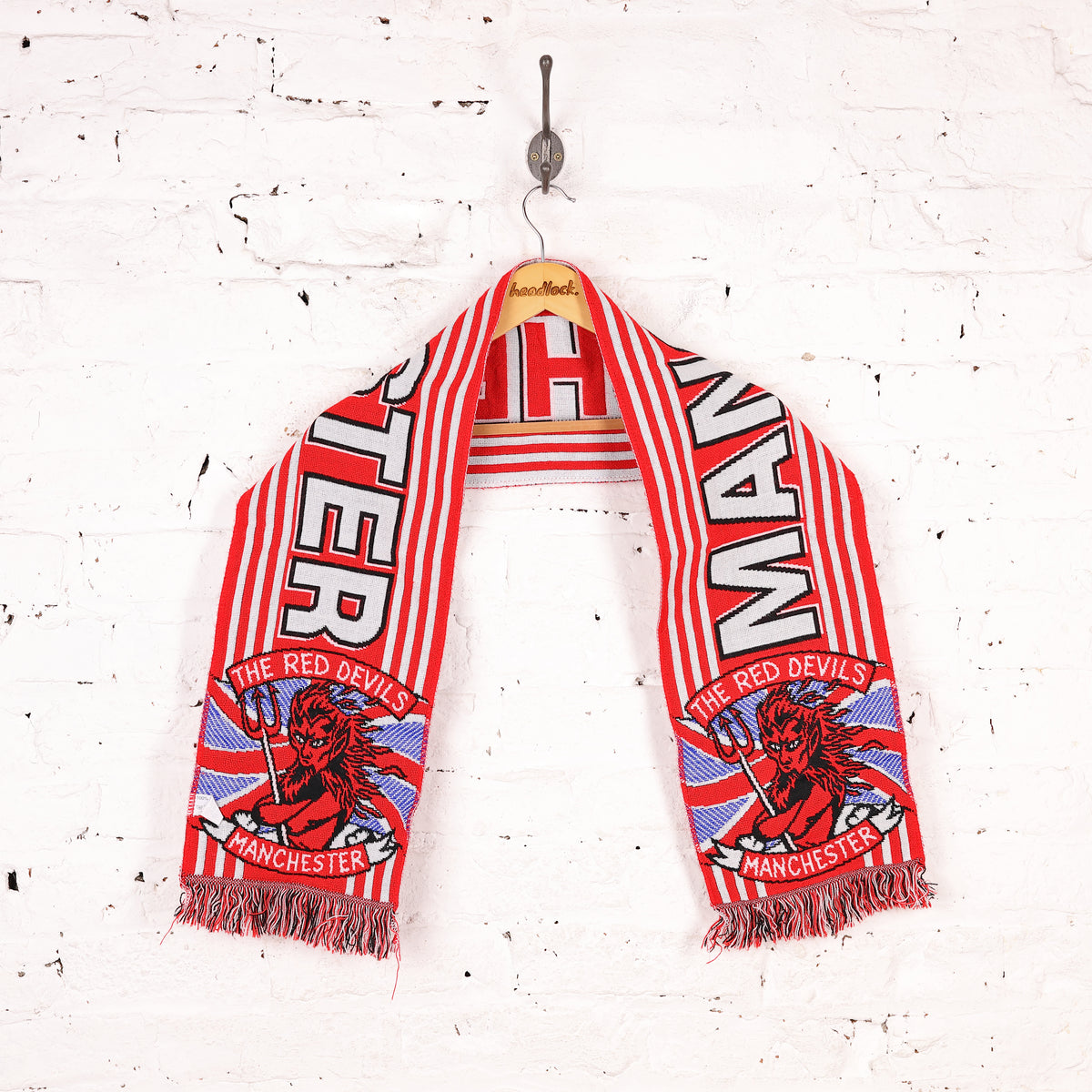 Manchester United FC 'Red Devils' Football Scarf - Red - One Size ...
