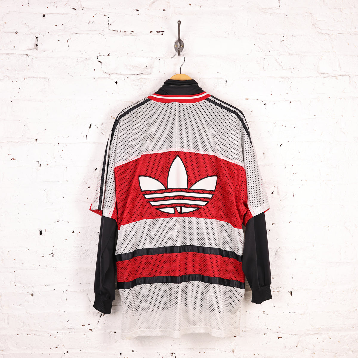 Adidas 90s Mesh Tracksuit Top Jacket - Red - L – Headlock
