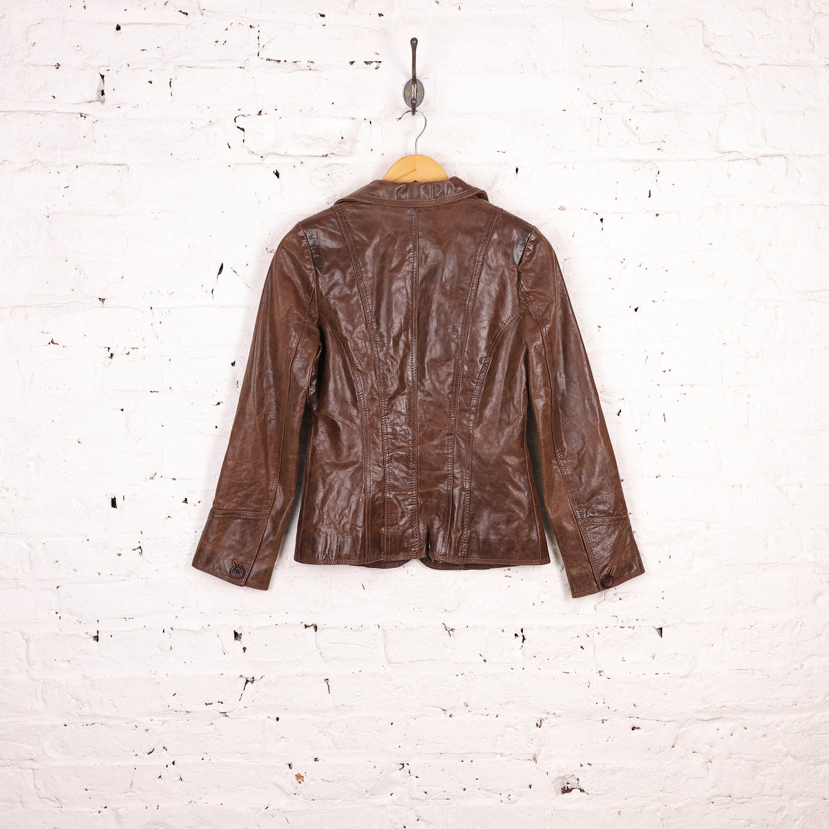 Women's Blazer Real Leather Jacket - Brown - Women's S – Headlock