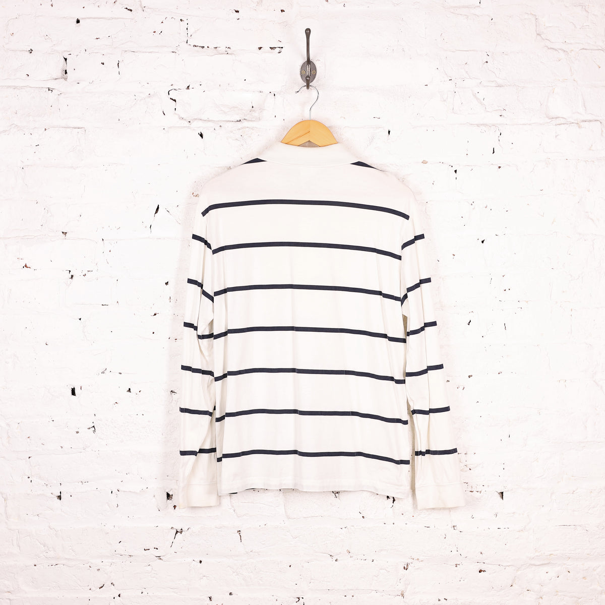 Lacoste Long Sleeve Striped Polo Shirt - White - M – Headlock