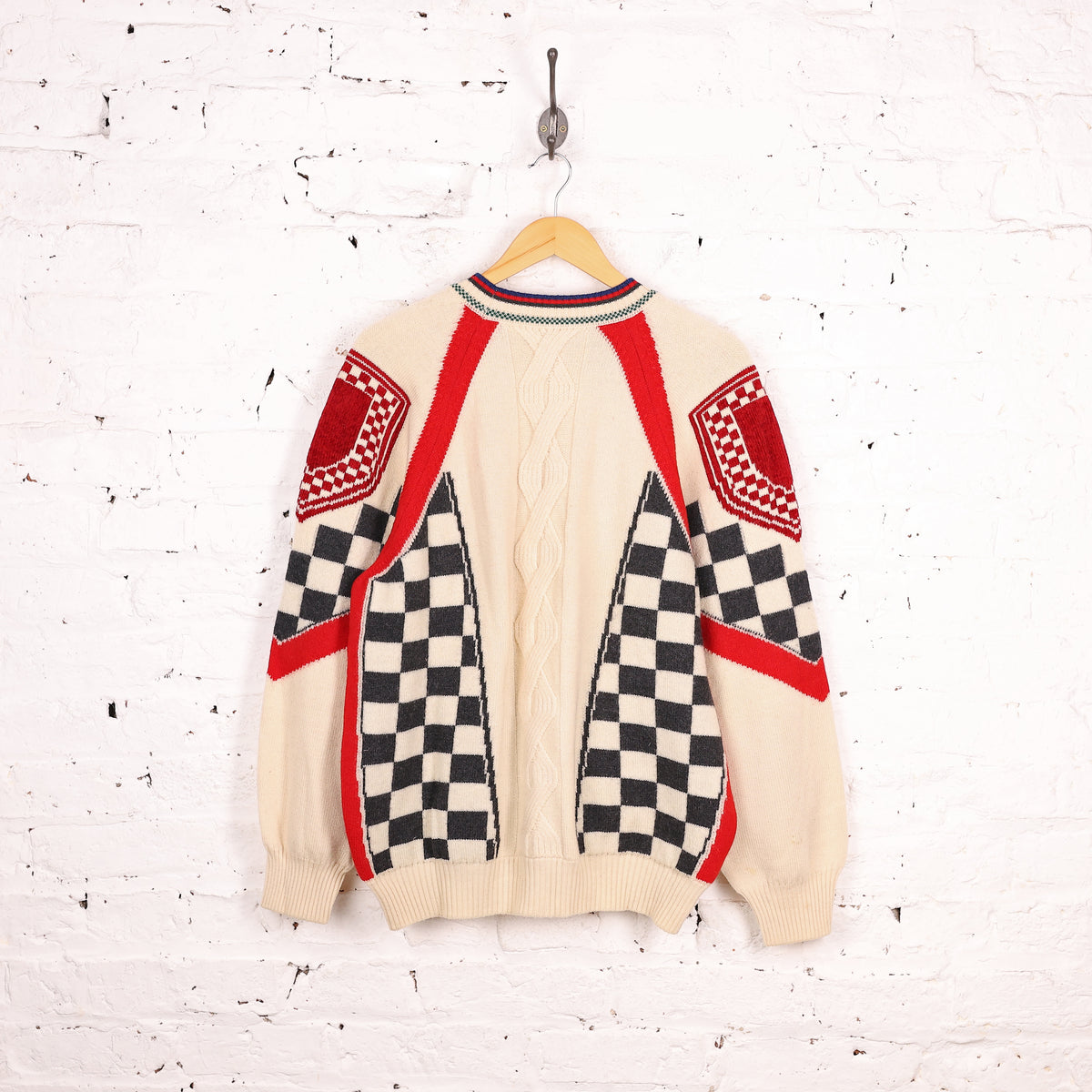 Umberto Bilancioni Noble Games Pattern Knit Jumper - Cream - L – Headlock