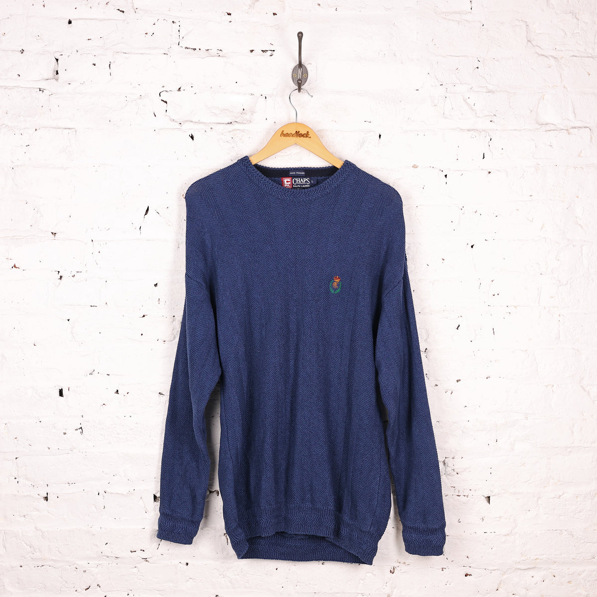 Ralph Lauren Chaps Cotton Knit Jumper - Blue - L – Headlock