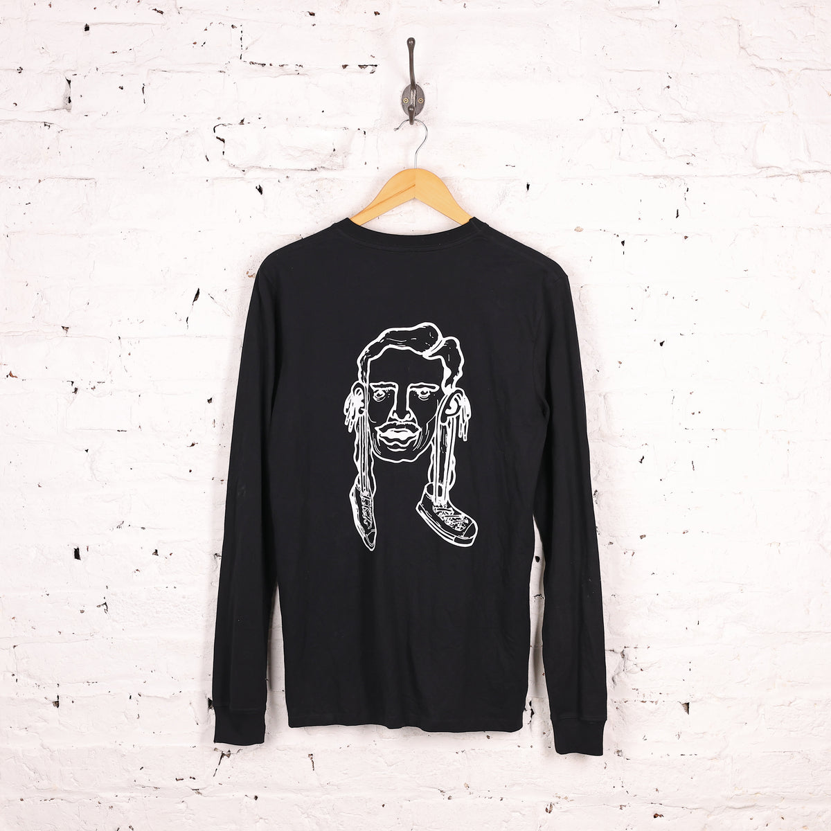 Headlock Man Shoes Long Sleeve T Shirt - Black - S/M/L