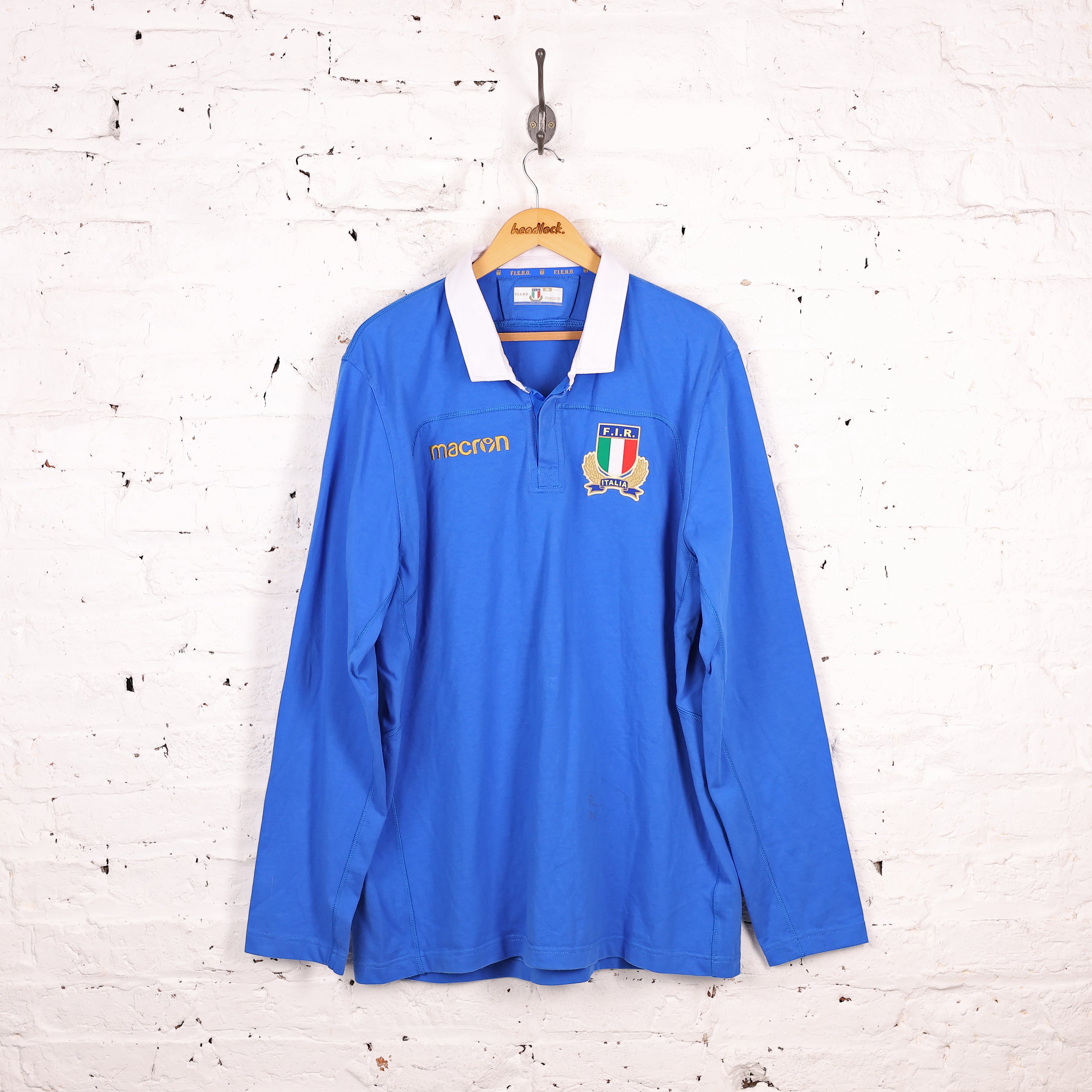 Italy Macron Rugby Shirt - Blue - XXXL – Headlock