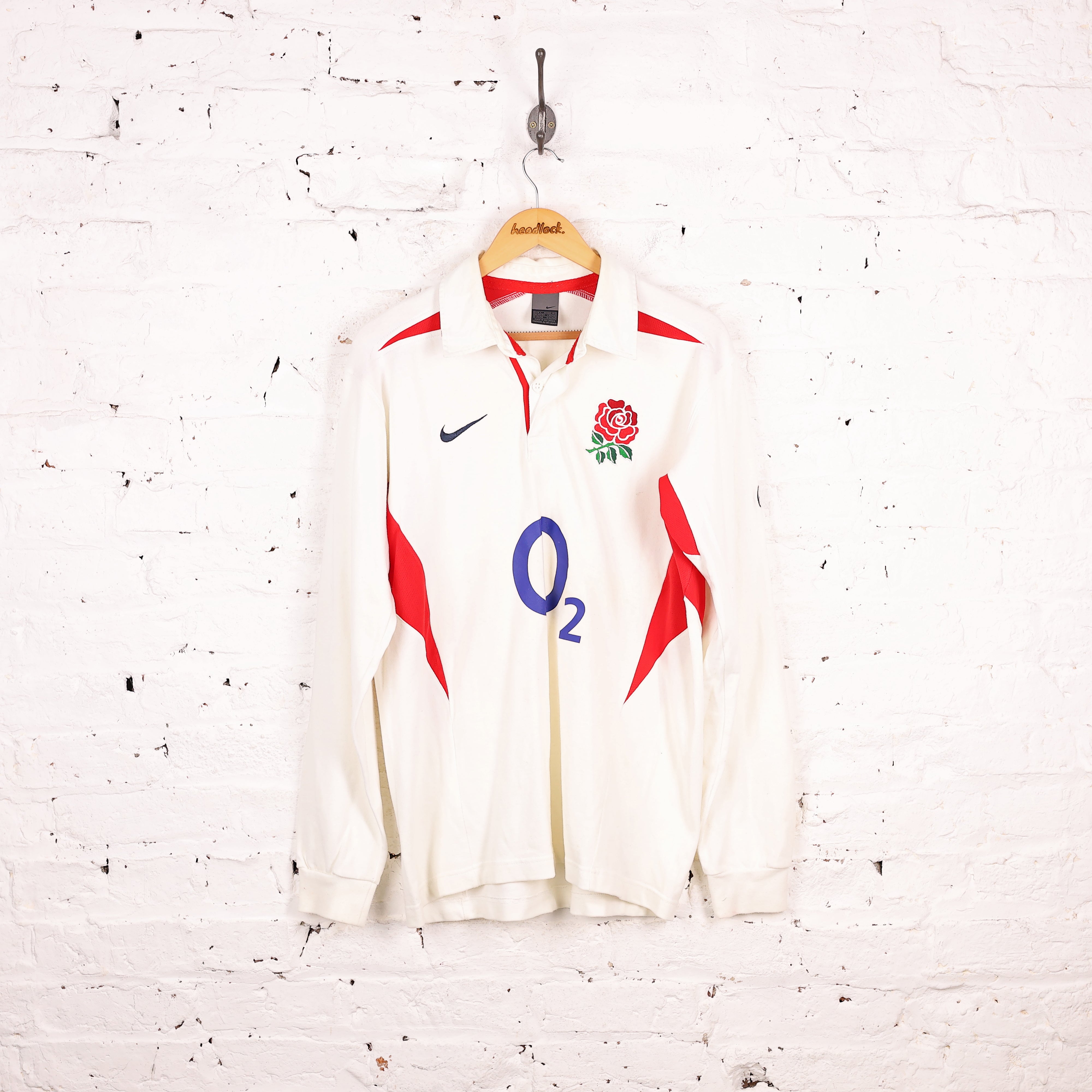 England 2003 Nike Rugby Shirt - White - L – Headlock
