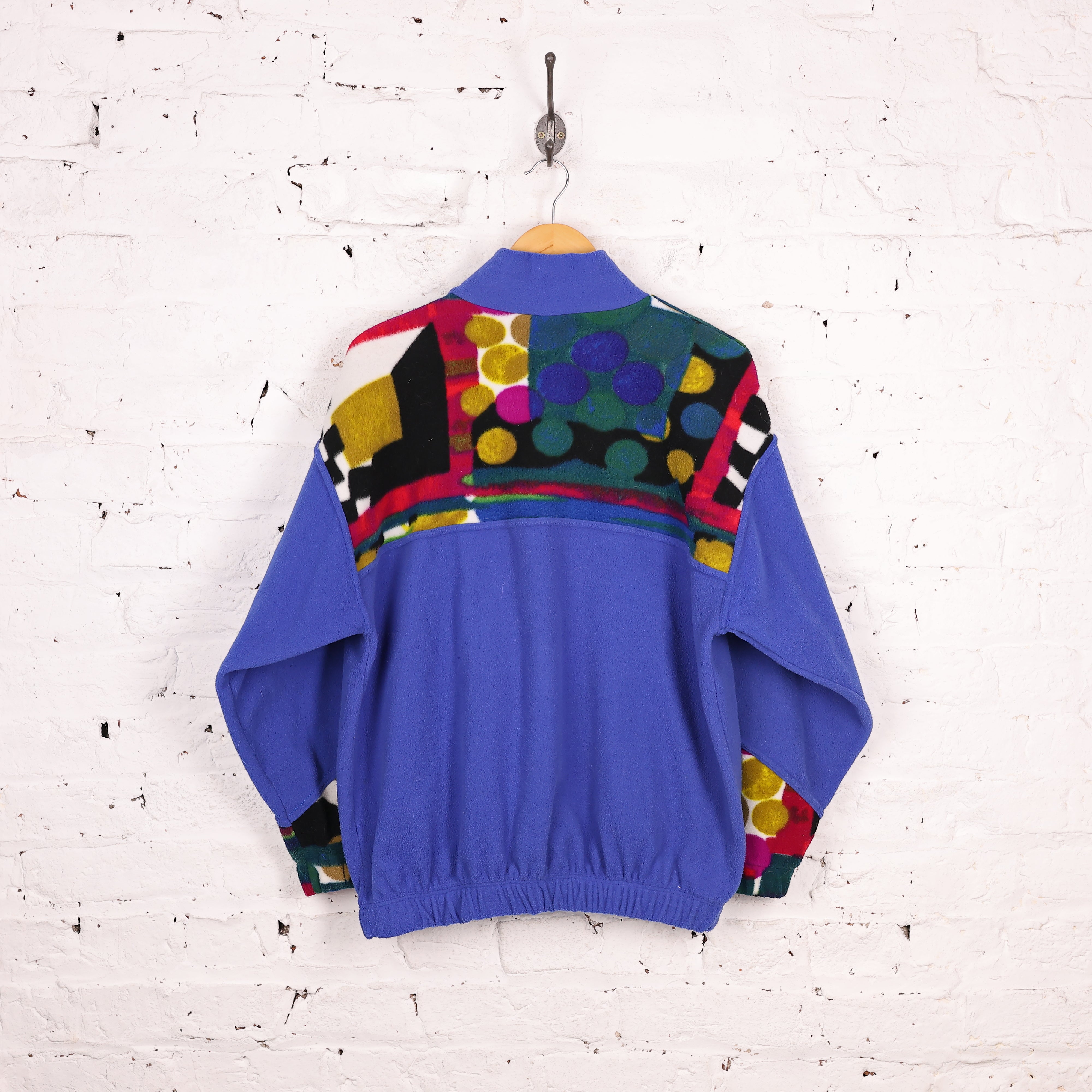 90s Pattern 1/4 Zip Fleece - Blue - M – Headlock