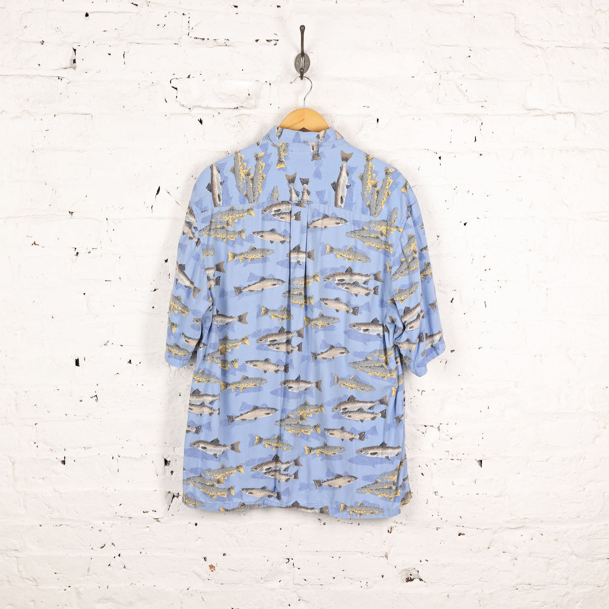 Columbia Fish Pattern Shirt - Blue - L – Headlock