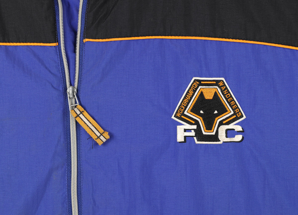 Puma Wolverhampton Wanderers 90s Quilted Puffer Jacket Coat - Blue - L ...