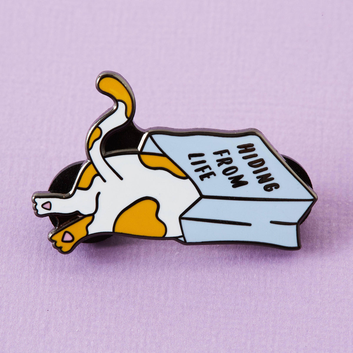 Hiding From Life Cats Enamel Pin Badge - Blue - One Size – Headlock