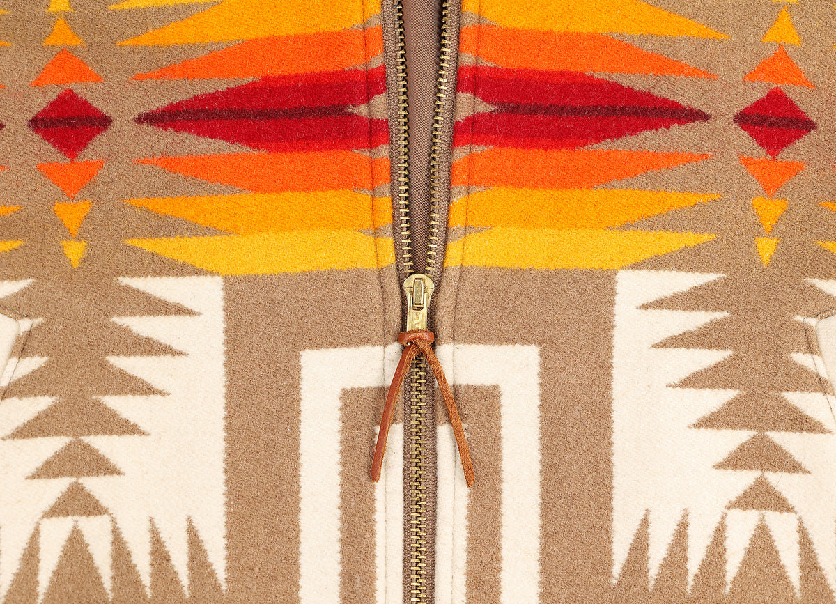 Pendleton Aztec Wool Bomber Jacket - White/Brown - S – Headlock