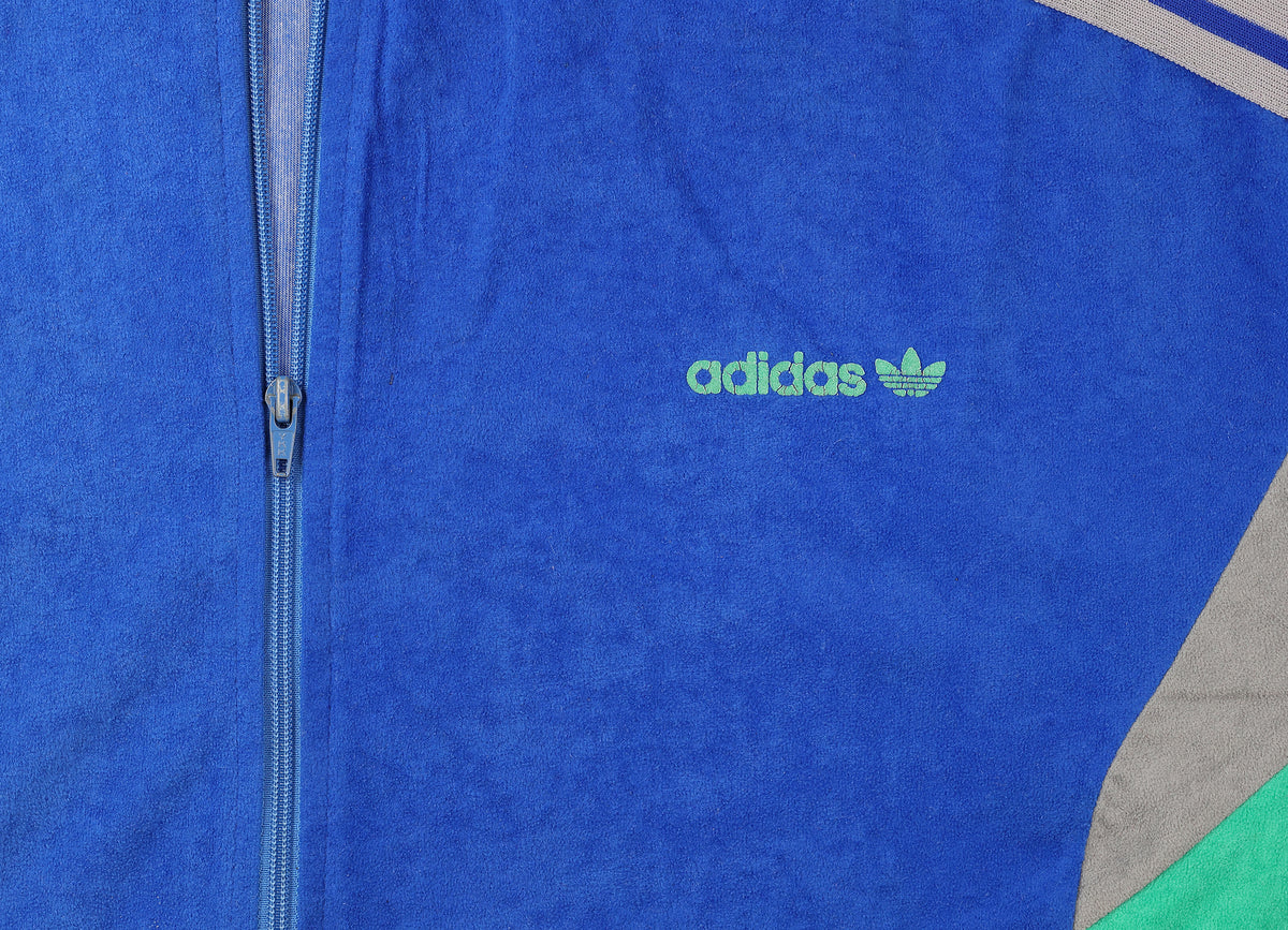 Adidas Felt Feel 80s Tracksuit Top Jacket - Blue - M – Headlock