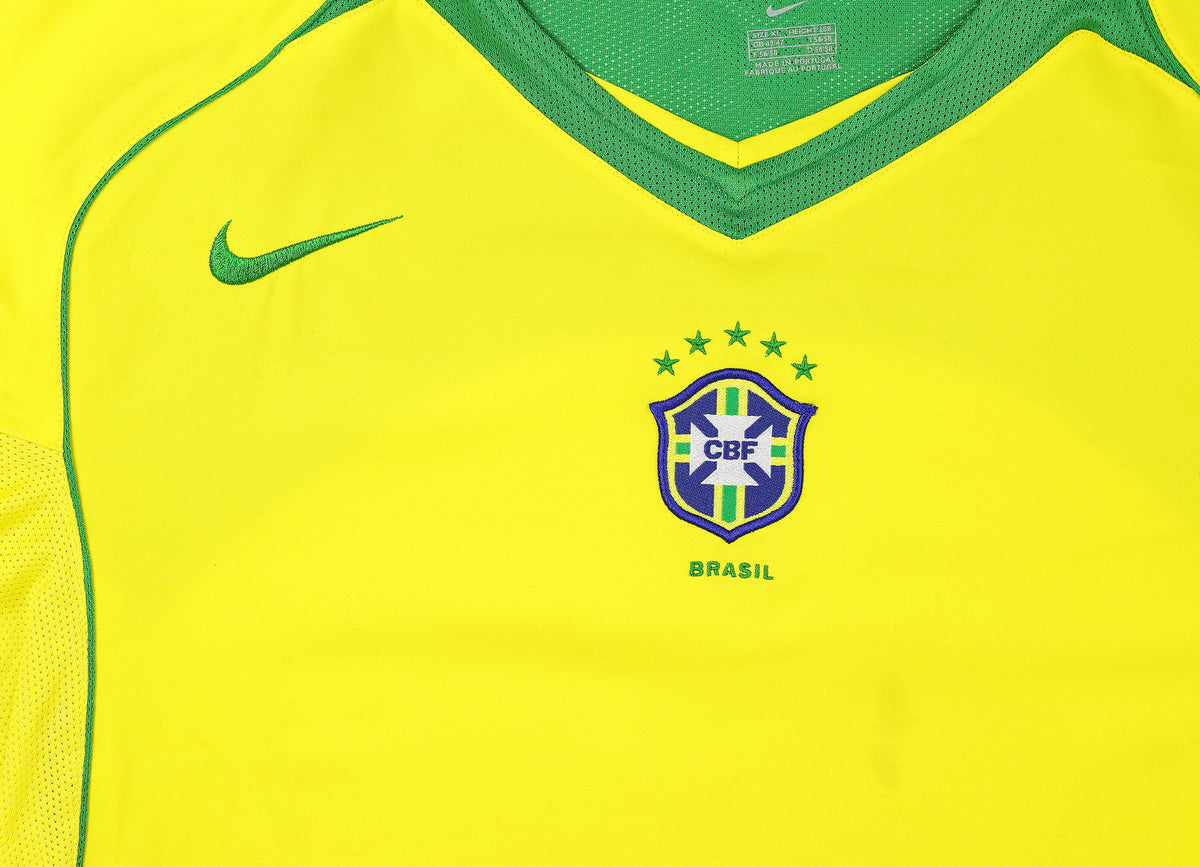 Nike Brazil 2004 Home Football Shirt - Yellow - XL – Headlock