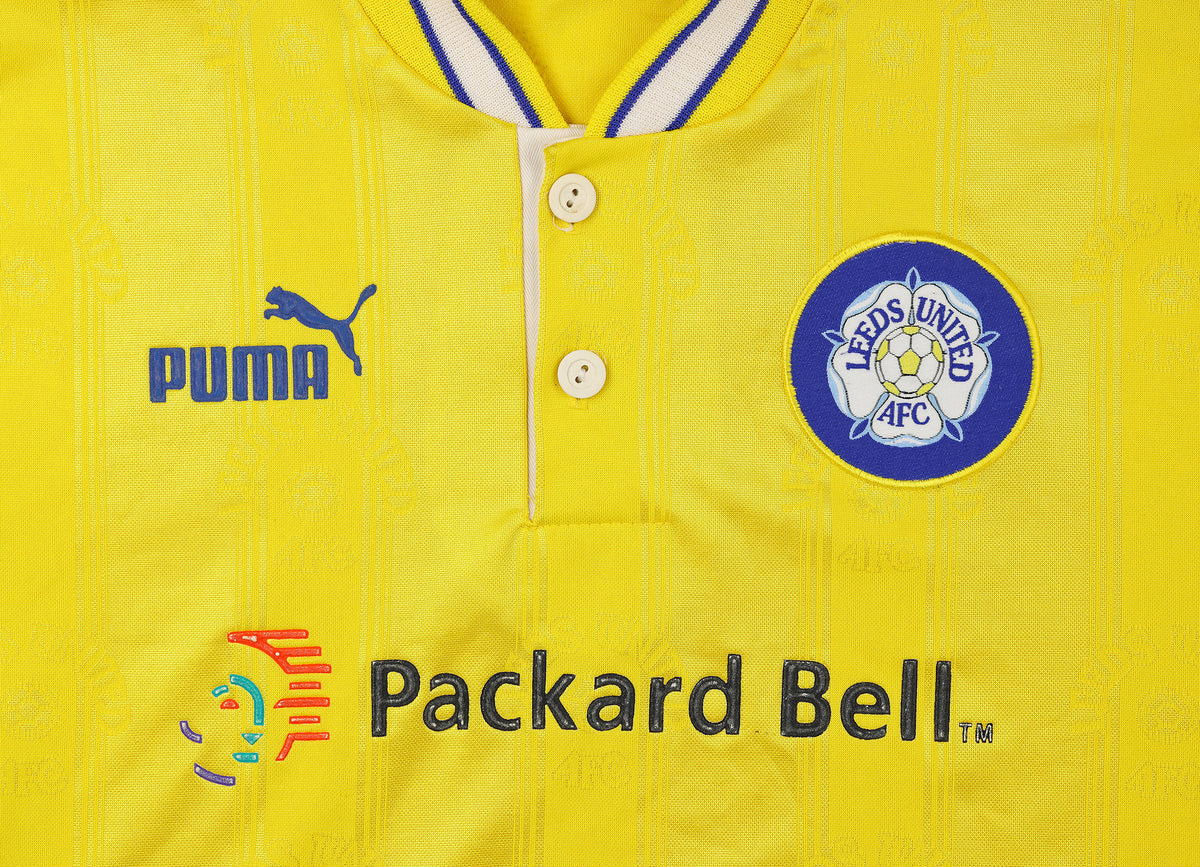 Puma Leeds United 1996 Away Football Shirt - Yellow - XS – Headlock