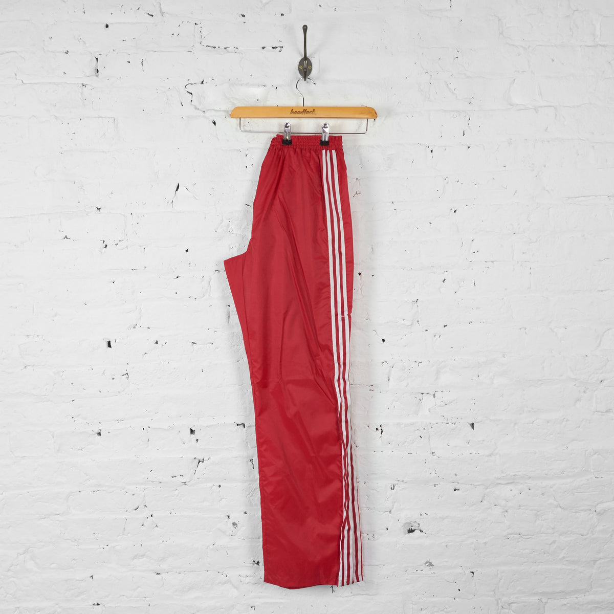 Adidas Waterproof Tracksuit Bottoms - Red - S – Headlock